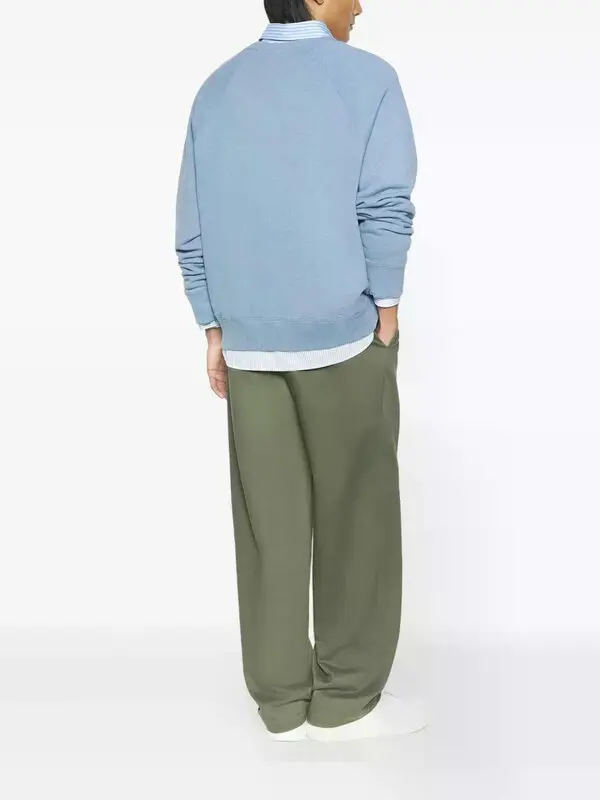 Maison Kitsuné Crew-neck Sweatshirt With Raglan Sleeves - Blue