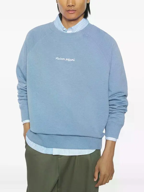Maison Kitsuné Crew-neck Sweatshirt With Raglan Sleeves - Blue