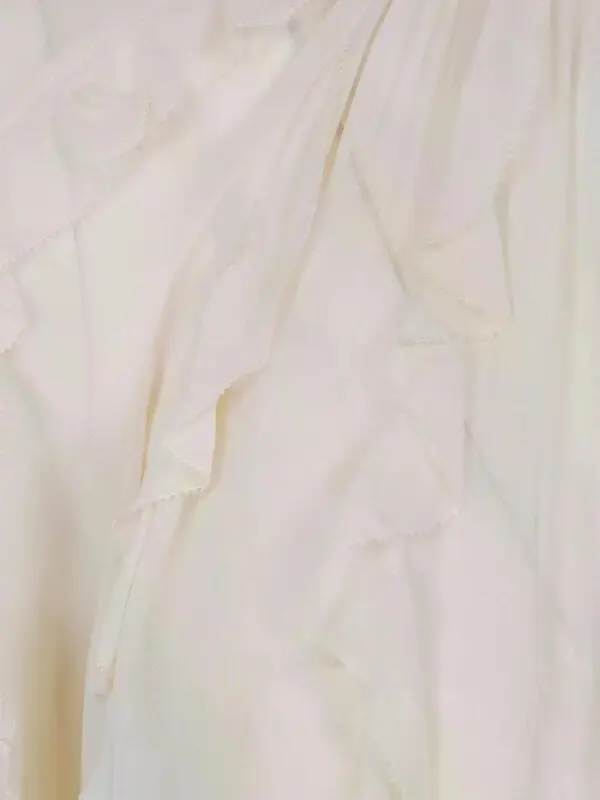 Zimmermann Ruffled High-neck Blouse - Neutrals