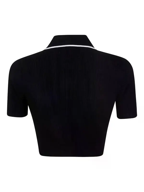 Amiri Embroidered Ribbed-knit Polo Top