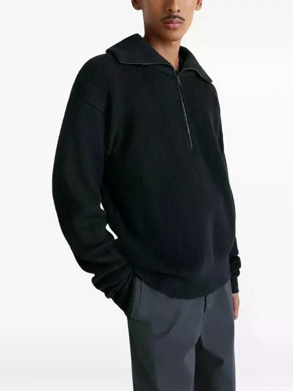 LEMAIRE Ribbed Half-zip Sweater
