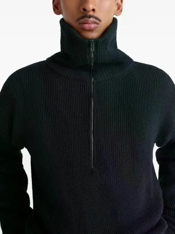 LEMAIRE Ribbed Half-zip Sweater