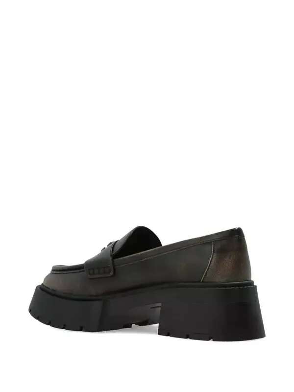 COACH Logo-plaque Leather Loafers - Black