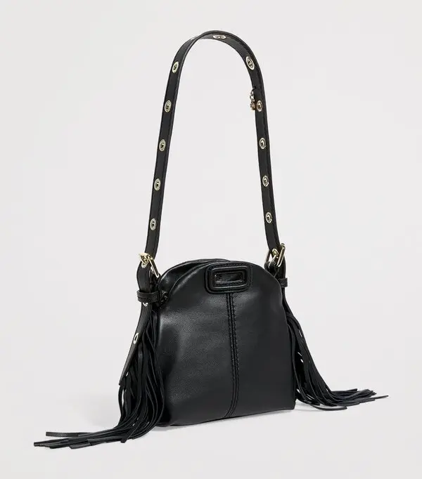 Maje Leather Miss M Mini Bag - Black