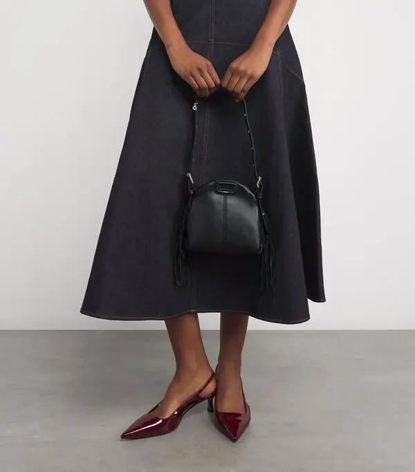 Maje Leather Miss M Mini Bag - Black