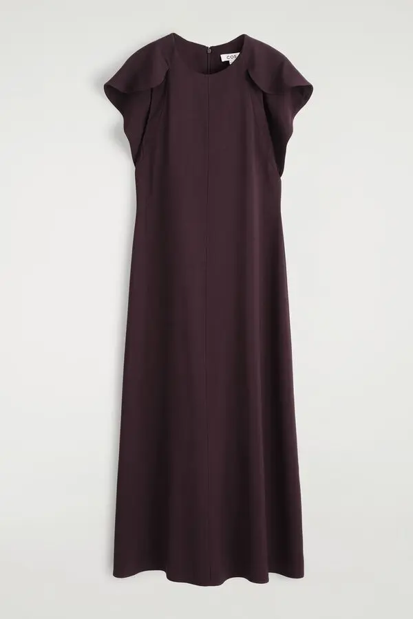 Cos Cape-shoulder Midi Dress - Pink
