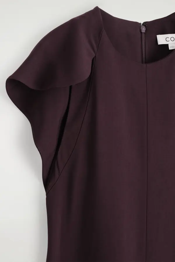Cos Cape-shoulder Midi Dress - Pink