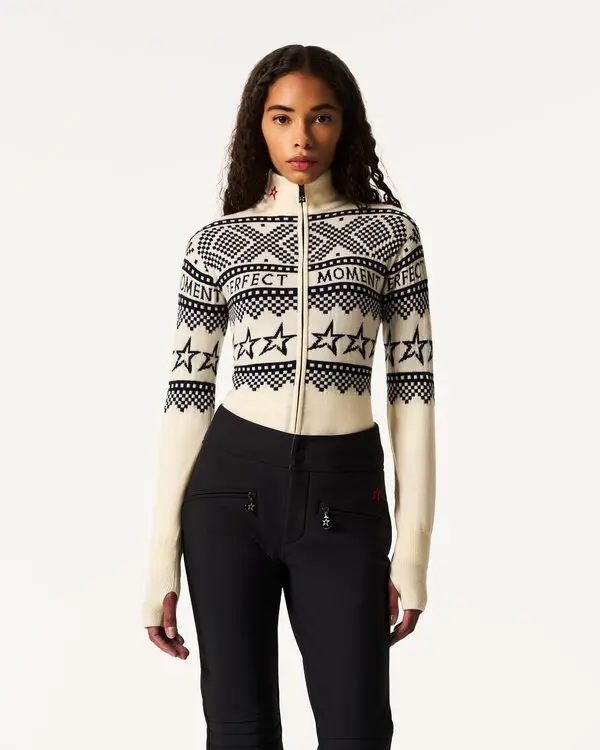 Perfect Moment Intarsia-knit Merino Wool Bodysuit - White