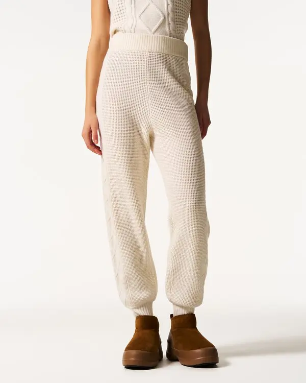 Perfect Moment Crystal Merino Wool Jogger - Cream