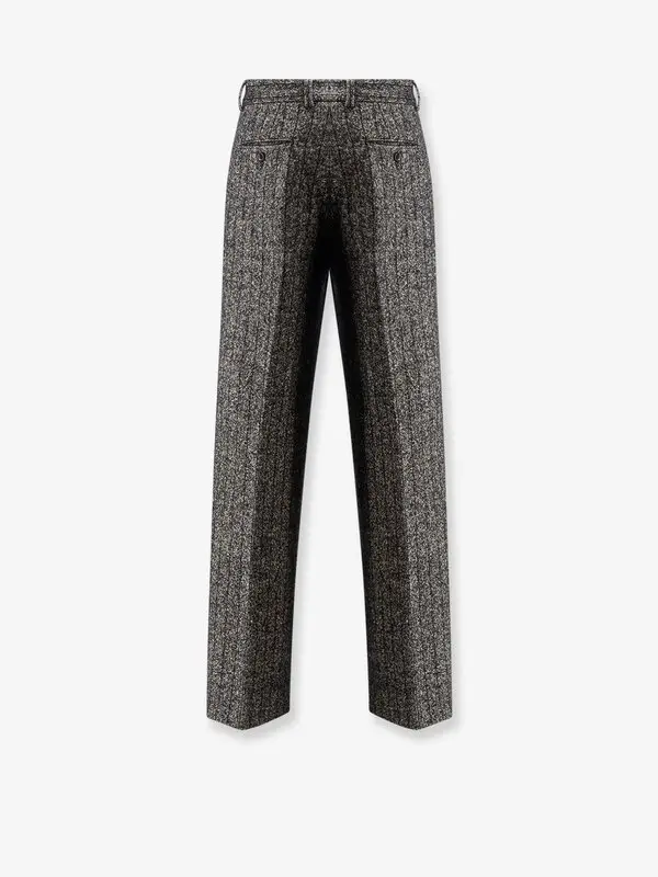 Dolce & Gabbana Striped Wool Blend Tailored Trousers