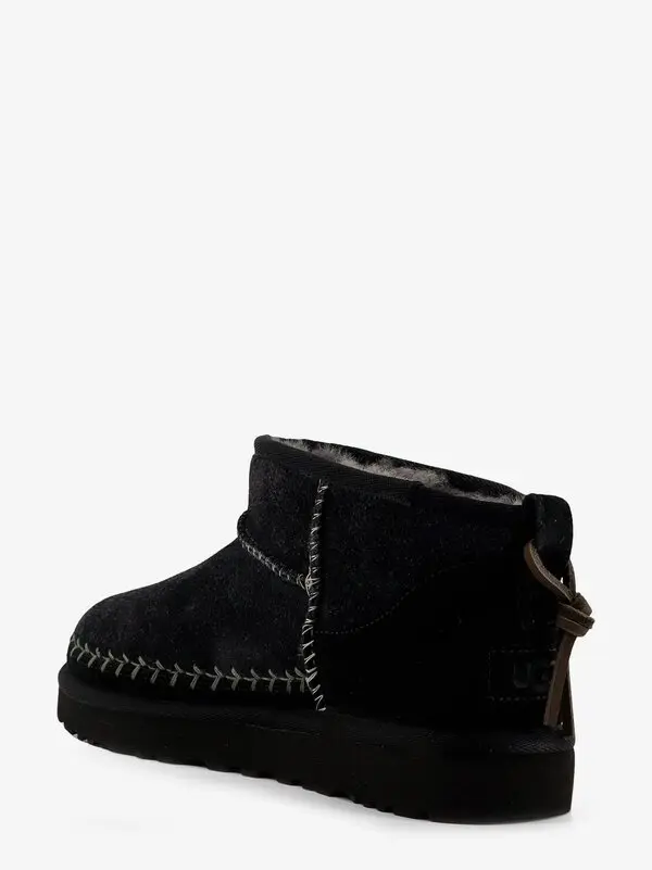 UGG Classic Ultra Mini Biarritz Suede Ankle Boots - Black