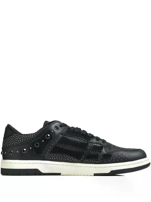 Amiri Skel Studded Lace-up Sneakers - Black