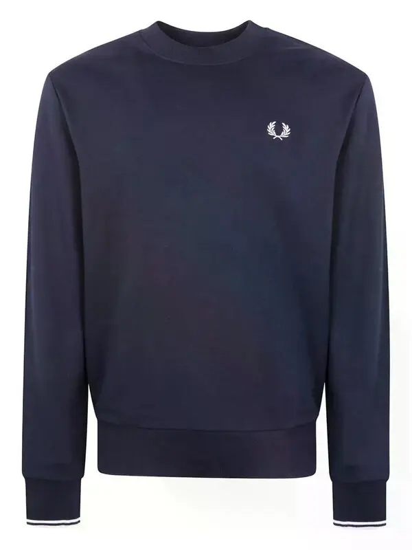 Fred Perry Laurel-embroidered Cotton Sweatshirt - Blue
