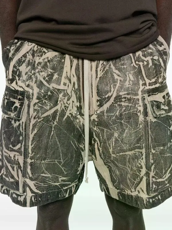 Rick Owens Washed Cargo Shorts - Black