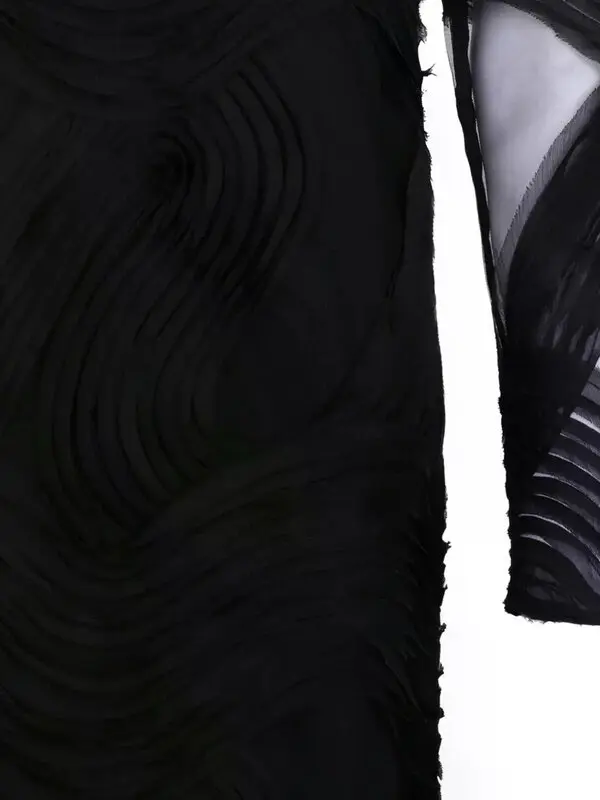 GENNY Wave-textured Off-shoulder Dress