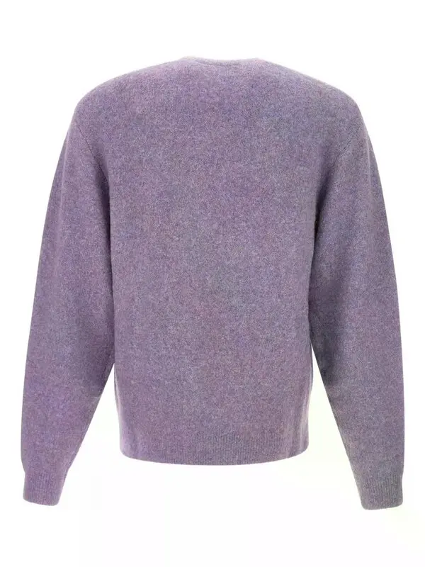 Carhartt Work In Progress Curtis Embroidered-logo Ribbed Sweater - Purple