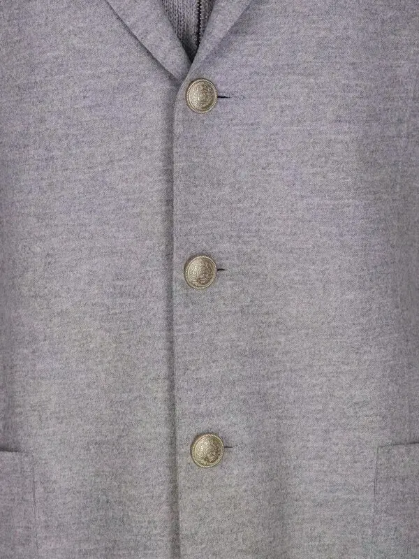 Eleventy Ribbed-sleeve Buttoned Blazer
