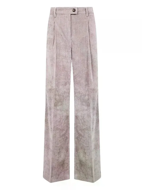 DRHOPE Pleated Corduroy Trousers - Neutrals