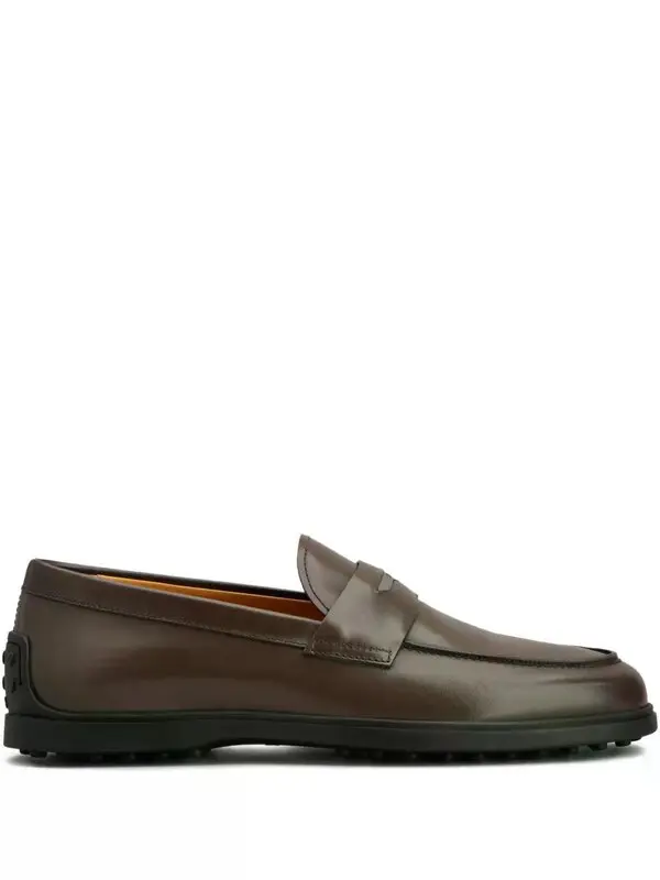 TOD'S Leather Penny Loafers - Brown