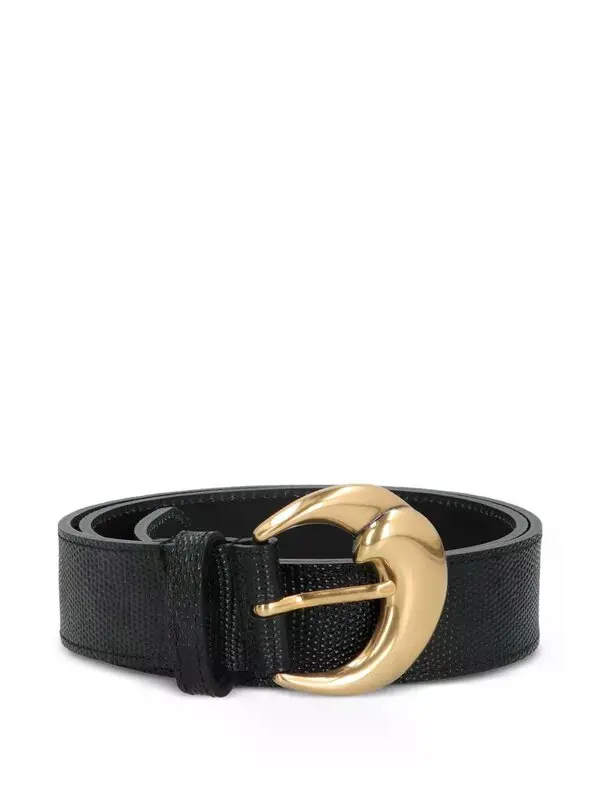Etro Paisley Buckle Leather Belt - Black