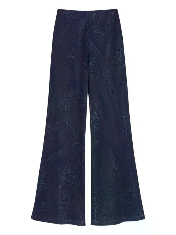 MARGHERITA MACCAPANI Flared Trousers With Glitter Embellishments - Blue