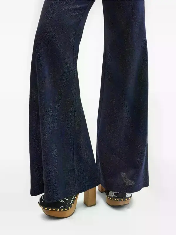 MARGHERITA MACCAPANI Flared Trousers With Glitter Embellishments - Blue