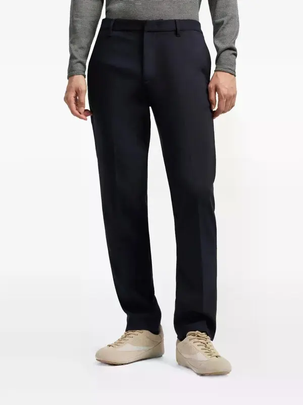 Emporio Armani Flat-front Tailored Trousers - Blue