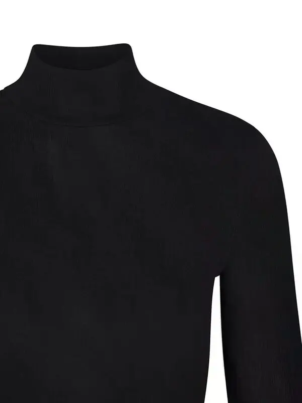 FRAME Ribbed High-neck Top - Black