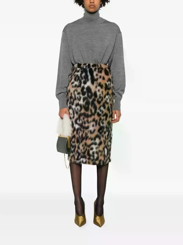 Erika Cavallini Wool Turtleneck Top - Grey