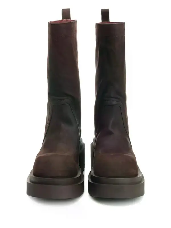 Rick Owens 60mm Platform Leather Boots - Brown