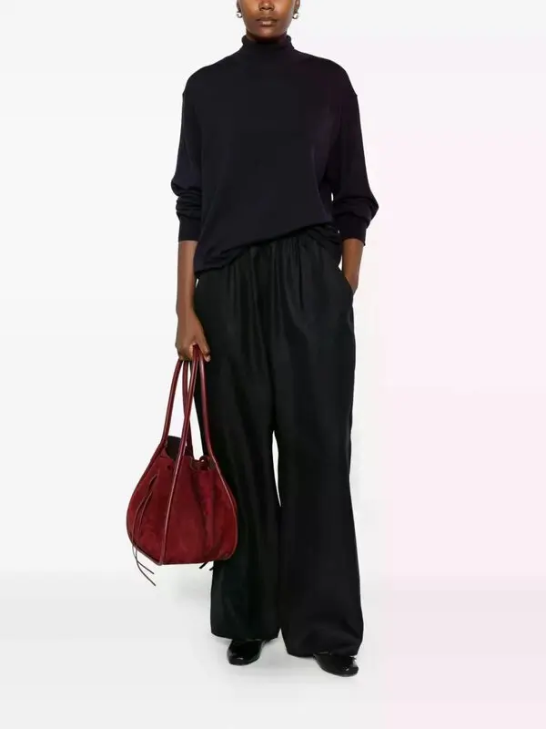 Sofie D'hoore Elastic-waist Silk Trousers - Blue