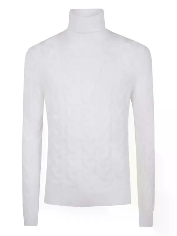 GRAN SASSO Cable-knit Turtleneck Sweater - White