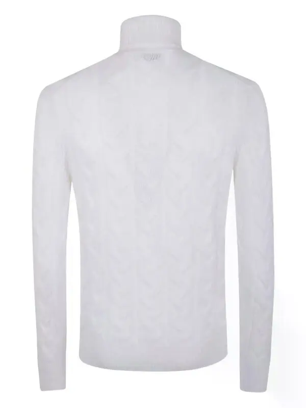 GRAN SASSO Cable-knit Turtleneck Sweater - White