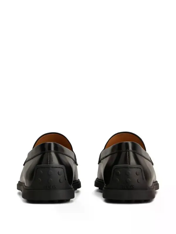 TOD'S Leather Penny Loafers - Black