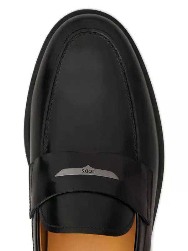 TOD'S Leather Penny Loafers - Black