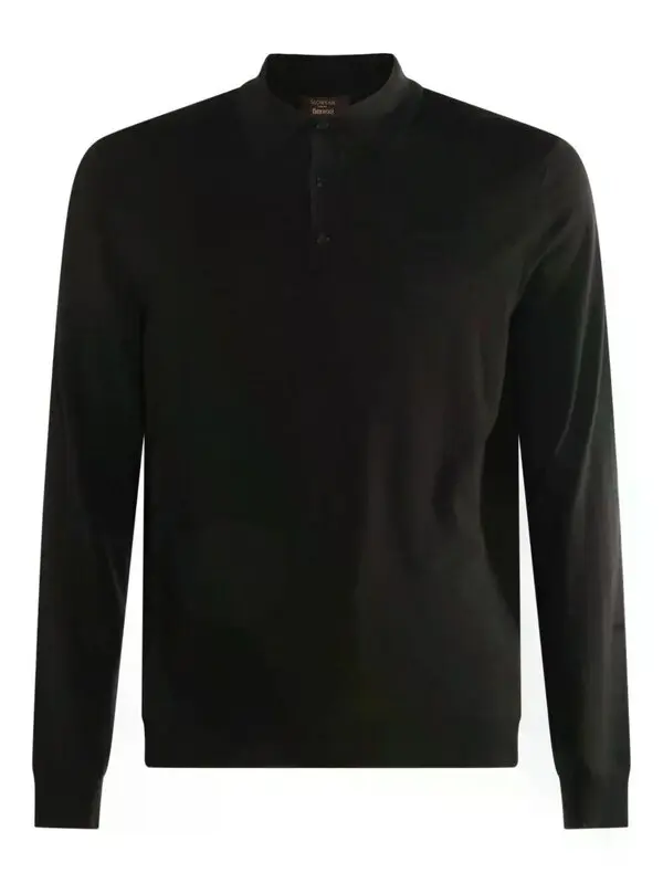 ZANONE Long-sleeve Polo Sweater - Brown