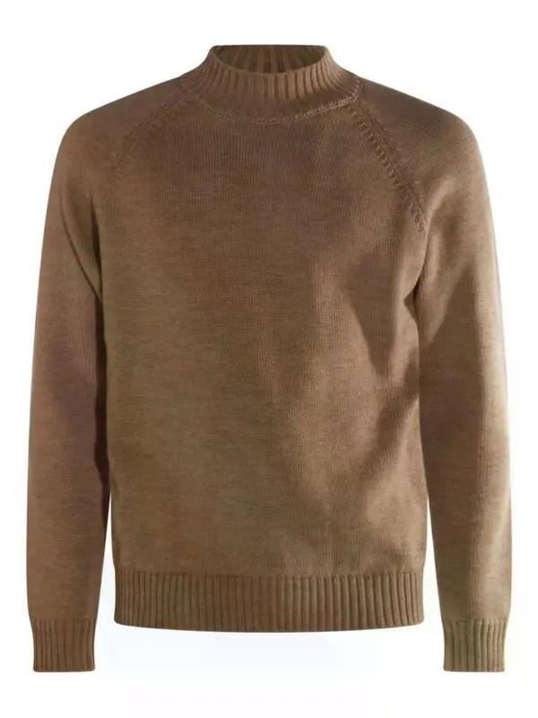ZANONE High-neck Raglan-sleeve Sweater - Brown