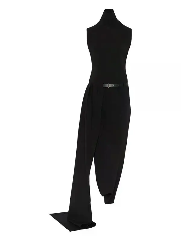 JEAN PAUL GAULTIER Draped Belted Midi Dress
