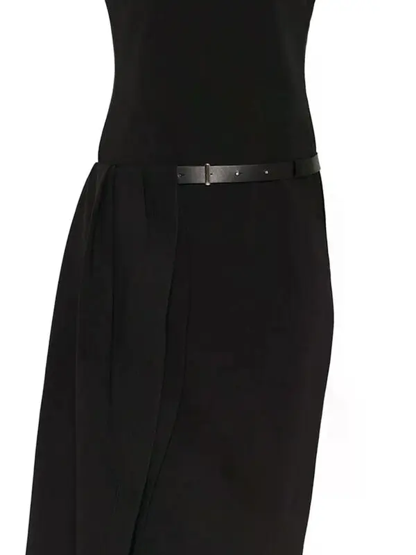 JEAN PAUL GAULTIER Draped Belted Midi Dress
