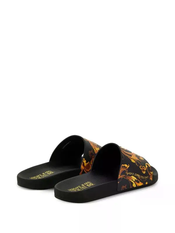 Versace Baroque-print Slides - Black