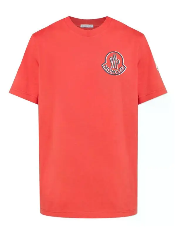Moncler Logo-printed Cotton T-shirt - Red