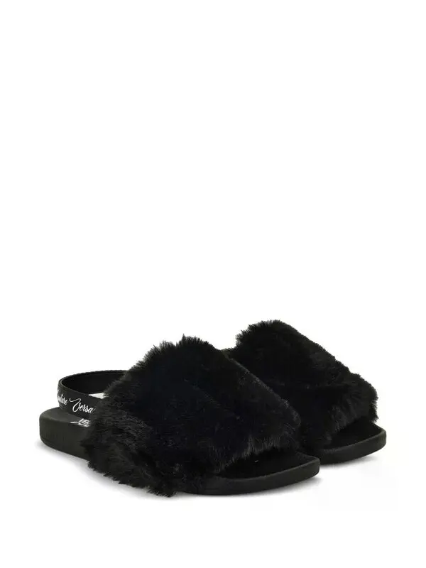 Versace Fur-trimmed Slingback Slides