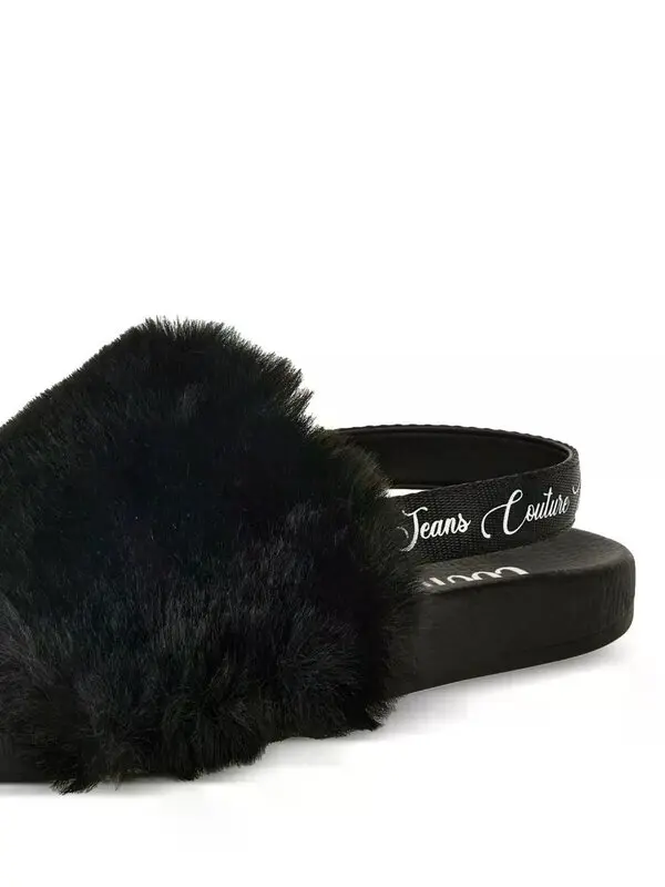 Versace Fur-trimmed Slingback Slides