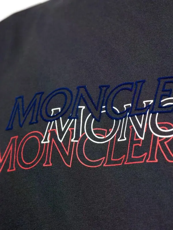 Moncler Logo-printed Cotton T-shirt - Blue