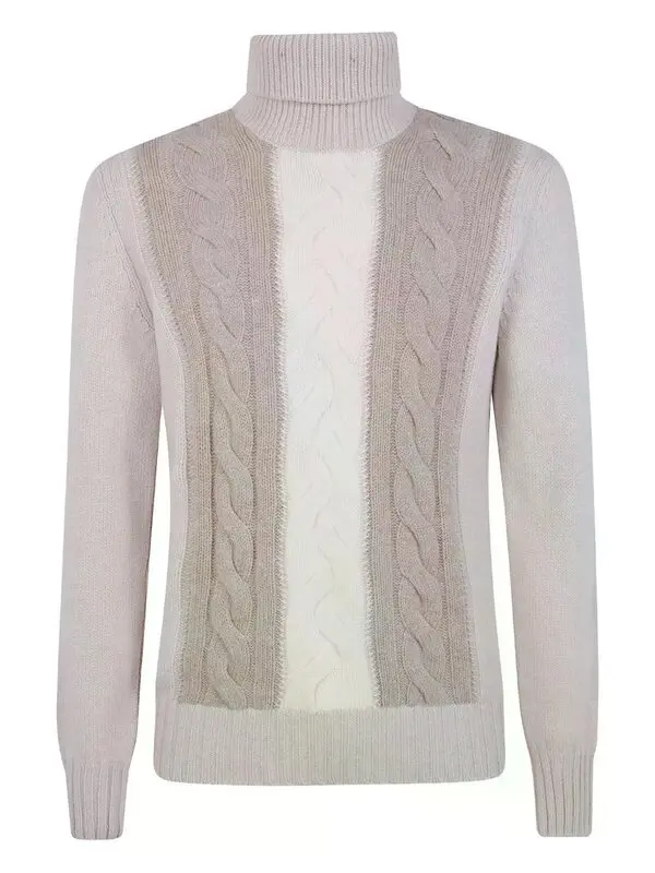 GRAN SASSO Cable-knit Turtleneck Sweater - Neutrals