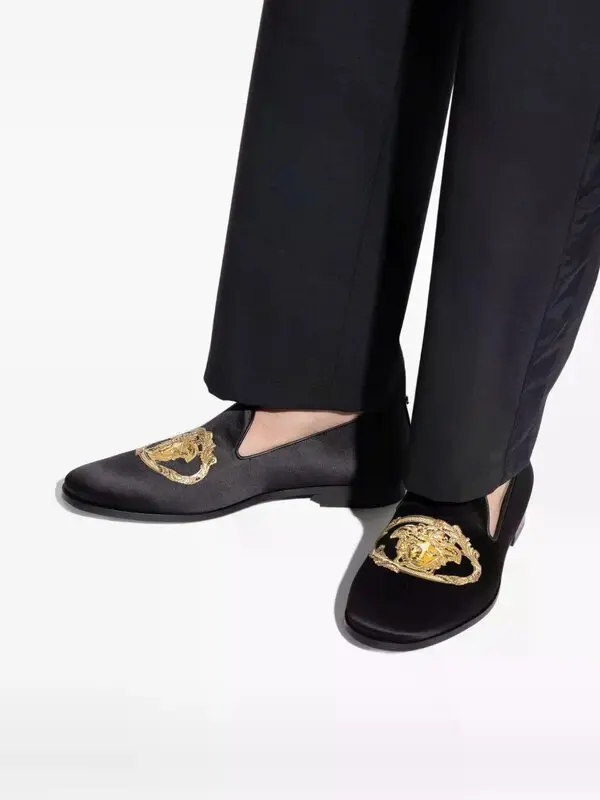 Versace Embroidered Architectural Baroque Slippers
