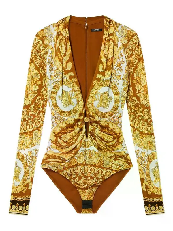 Versace Baroque-print Long-sleeve Blouse