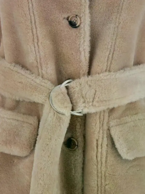 URBANCODE Belted Buttoned Coat - Neutrals