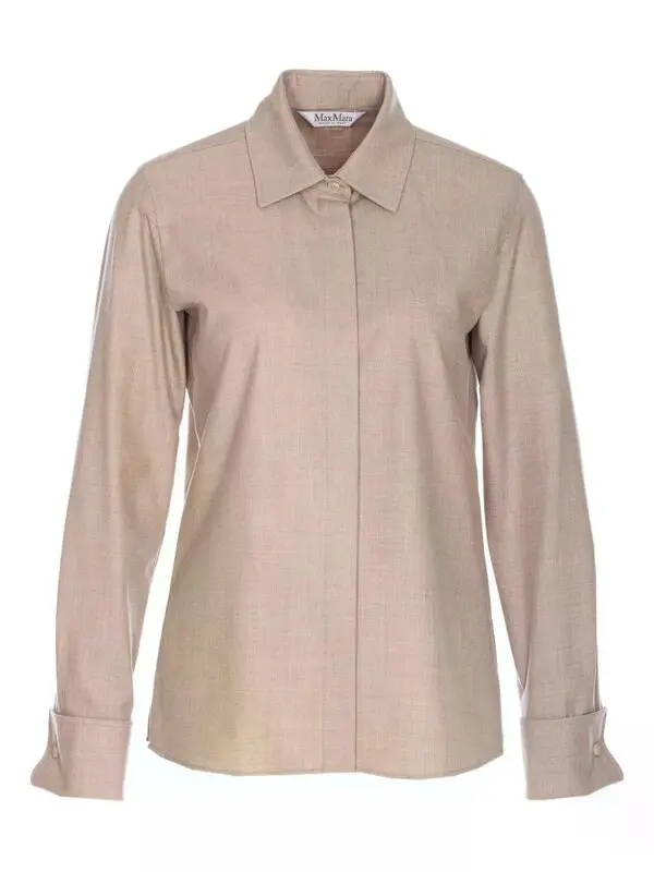 Max Mara Classic Collar Button Shirt - Neutrals
