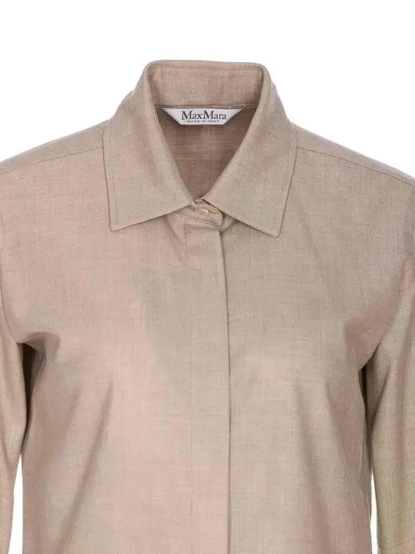 Max Mara Classic Collar Button Shirt - Neutrals